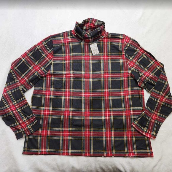J. Crew Factory | Tops | New Womens J Crew Factory Tartan Plaid Printed Tissue Turtleneck Shirt ...